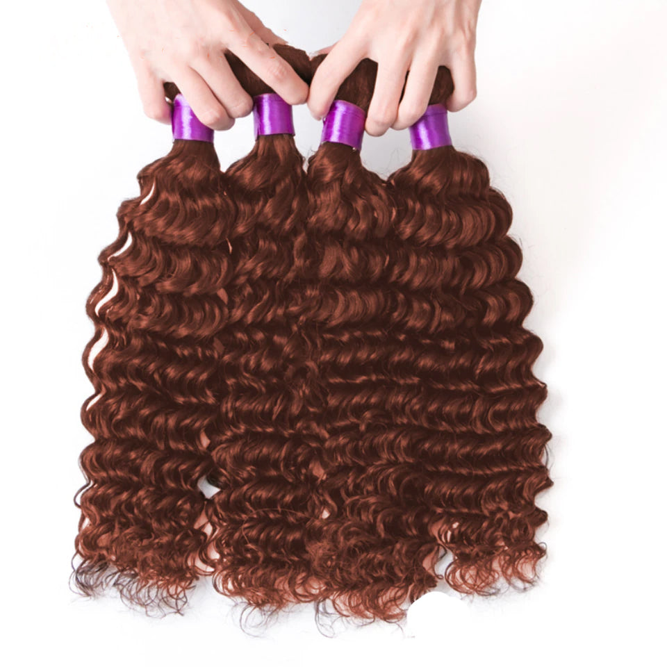 #33 Deep Human Hair Weave 4 Bundles Extensions 8-30 Inch(No Code Need ...