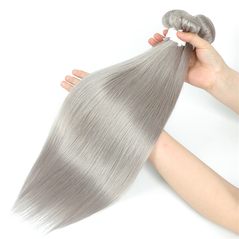 Silver Straight 4 Bundles Brazilian 100% Human Hair For Women – Lumiere ...