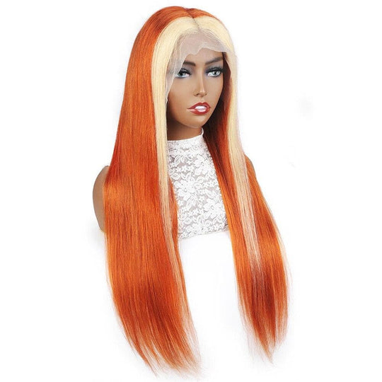 Ginger with 613 Blonde Straight Lace Front Human Hair Wigs For Women ...